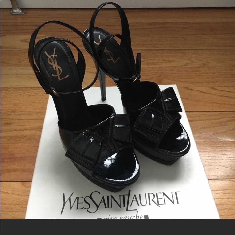 Ysl Limited Edition Tribute Heels/Black Patent - Gem